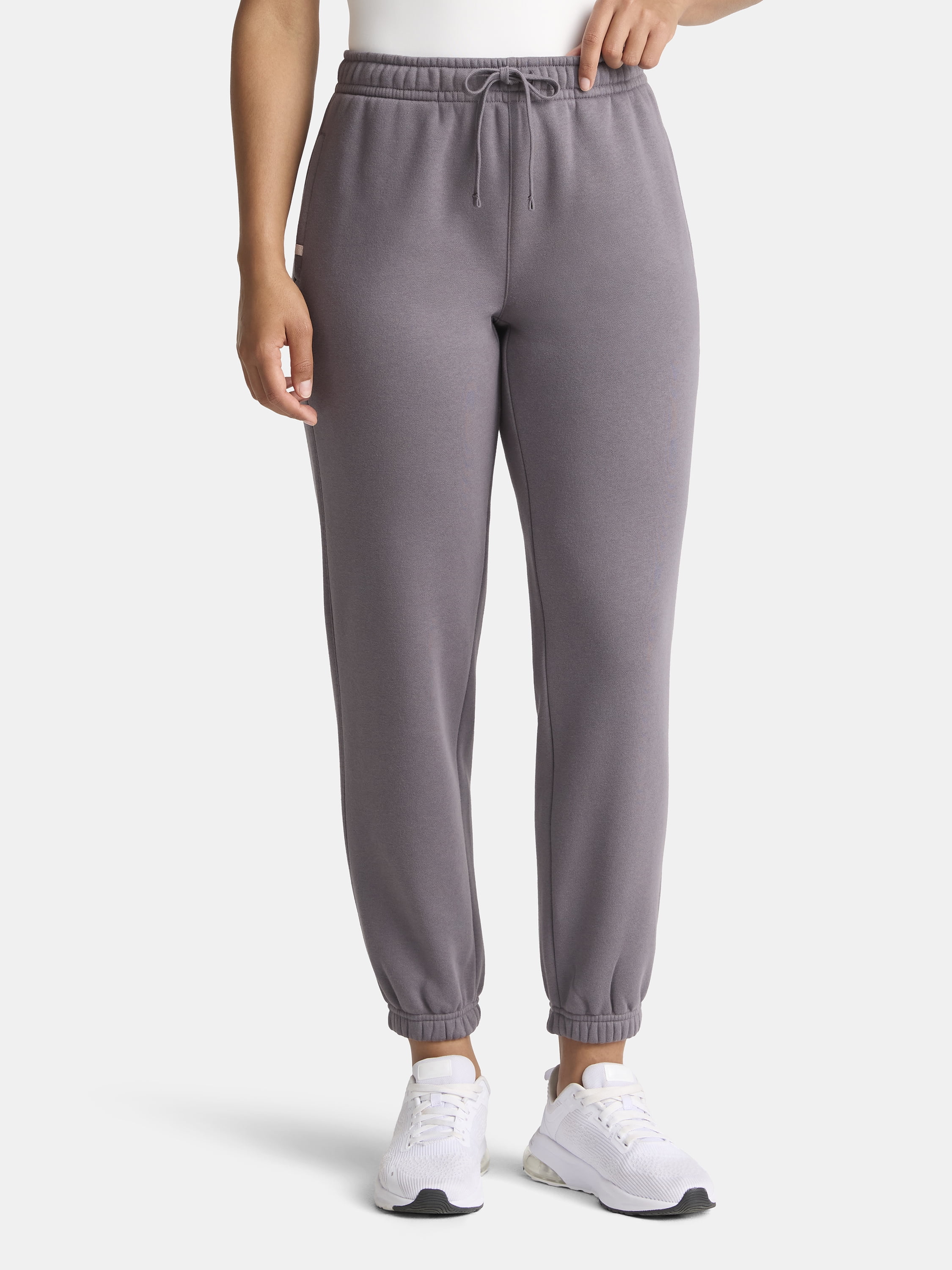 Athletic Works Women's and Women's Plus Fleece Jogger Sweatpants, Sizes ...