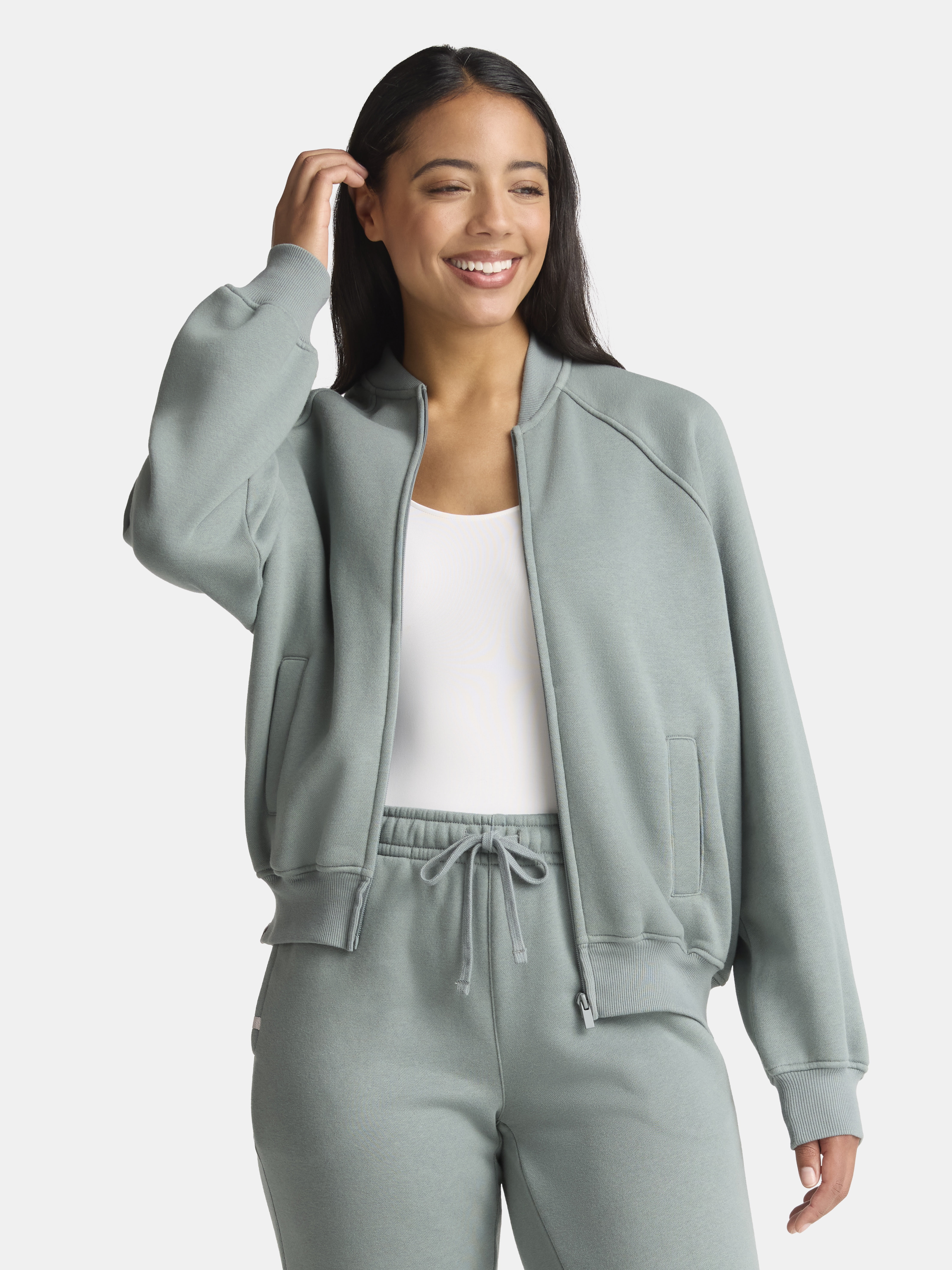 Athletic Works Women's Premium Zip Bomber, Sizes XS-XXXL - Walmart.com