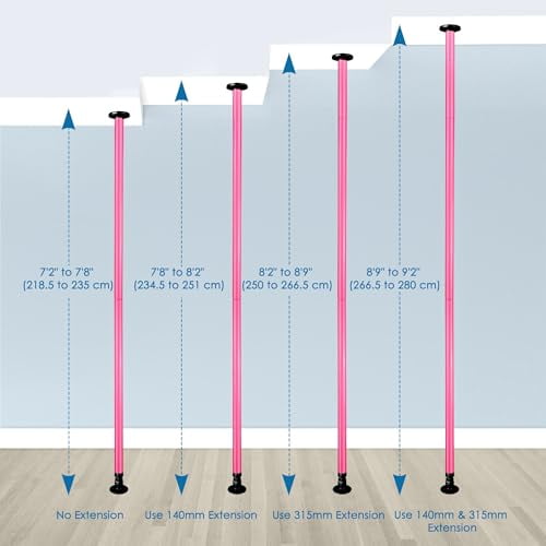 AW Portable 9/10/11FT Dance Pole Kit 45mm Removable Dancing Pole ...