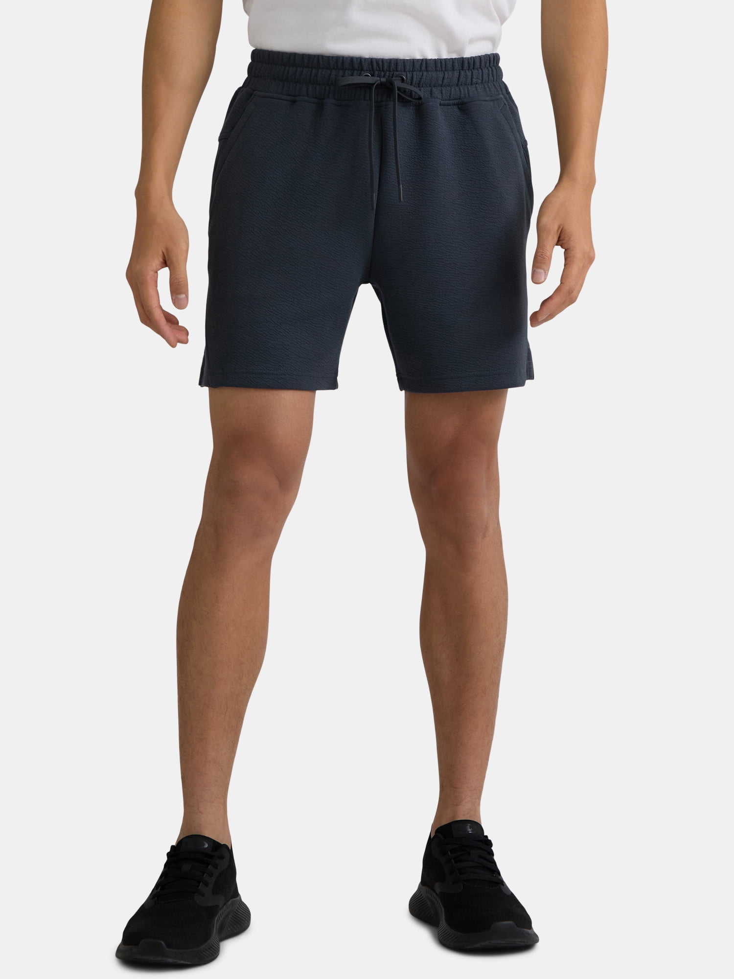 Athletic Works Men's and Big Men's Textured Shorts, 7” Inseam, Sizes S ...
