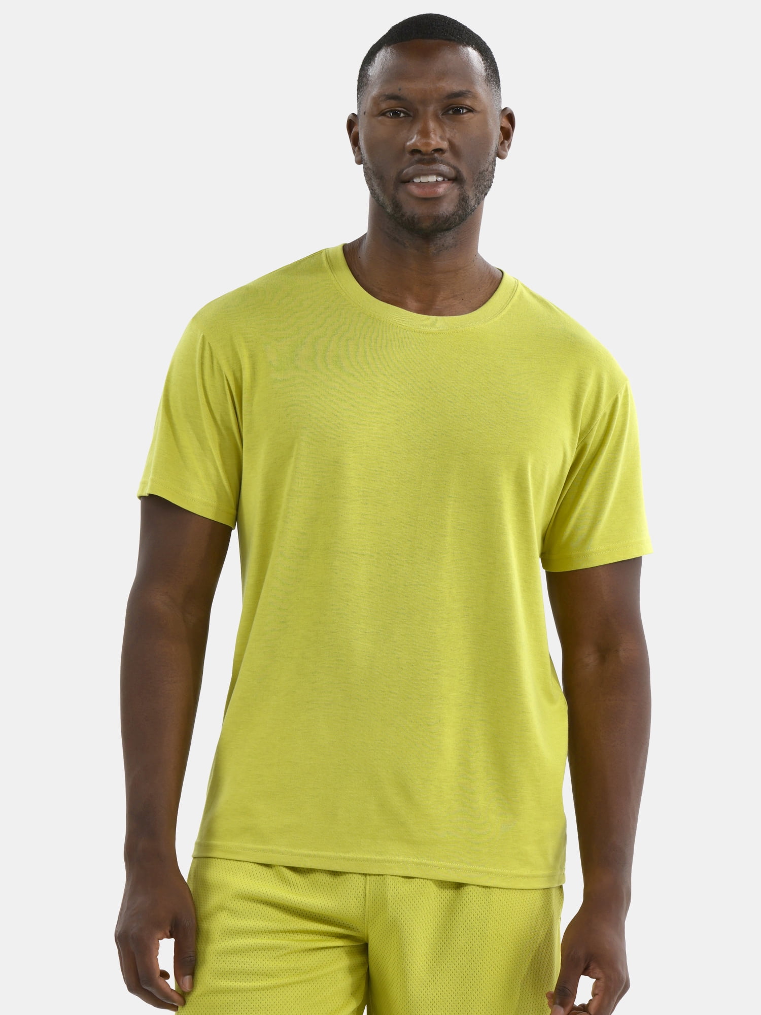 Athletic Works Men's Solid Tri Blend Tee with Short Sleeves, Sizes XS ...