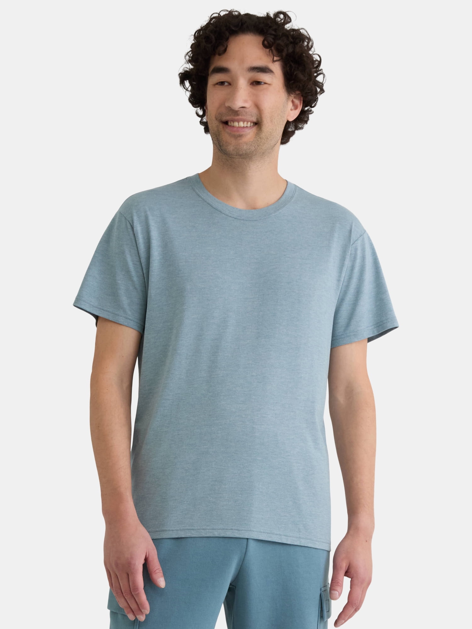 Athletic Works Men's Solid Tri Blend Tee with Short Sleeves, Sizes XS ...