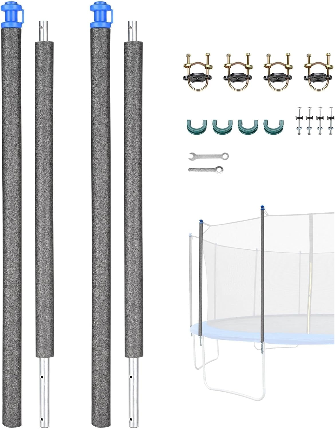 AW Universal Trampoline Replacement Enclosure Poles Accessories with ...