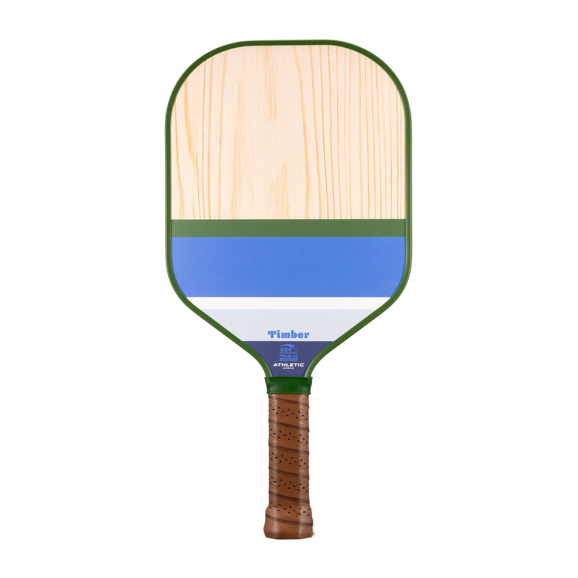 Athletic Works Timber Wooden Pickleball Paddle, Blue/Green - Walmart.com