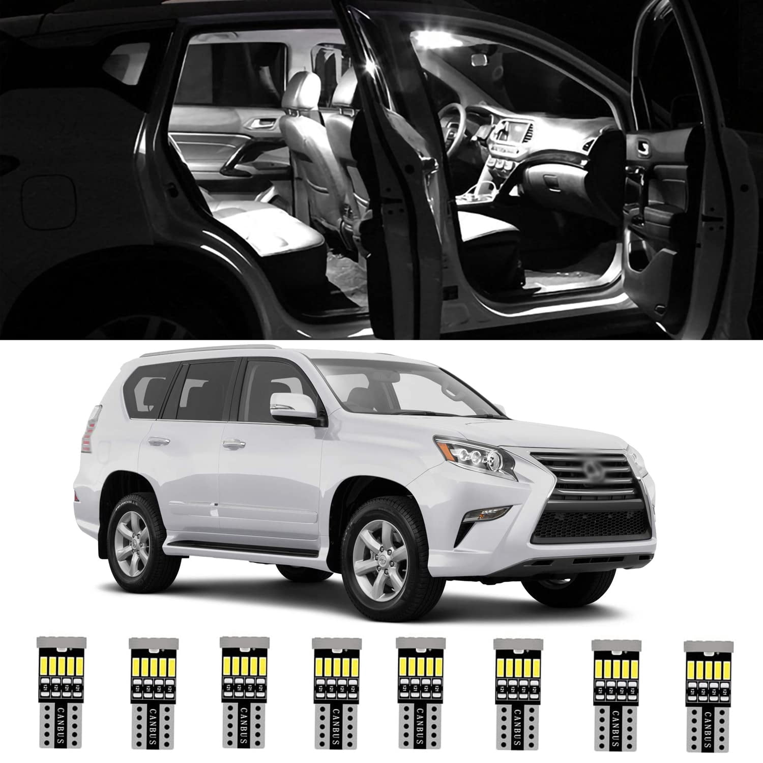 AWALITED 14pcs Interior LED KEF16 Lights Kit Super Bright LED Map Dome ...