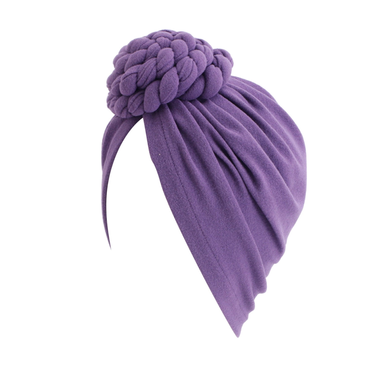 AWASD Braided Pre-Tied Head Wraps for Women Solid 3D Floral Turban Hat ...