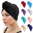 AWASD Braided Pre-Tied Head Wraps for Women Solid 3D Floral Turban Hat ...
