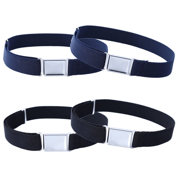 AWAYTR 4 Pack Kids Elastic Stretch Belts, Adjustable Magnetic Buckle ...
