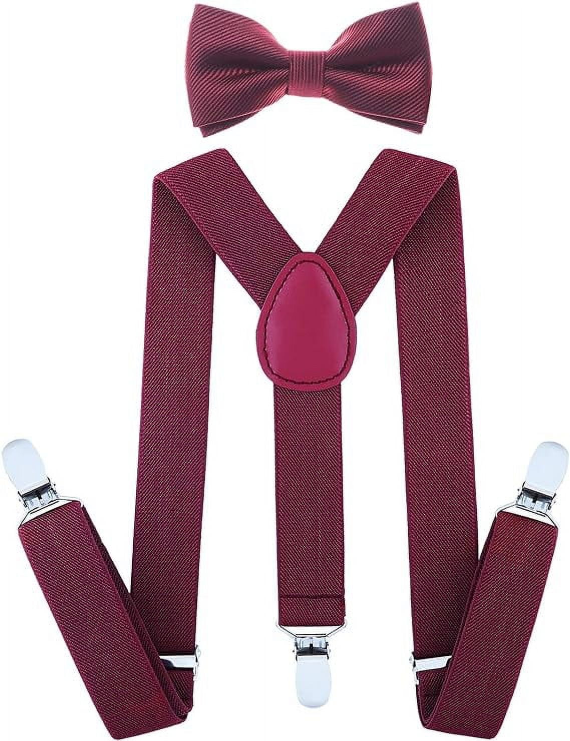 AWAYTR Child Kids Suspenders Bowtie Set - Adjustable Suspender Set for ...