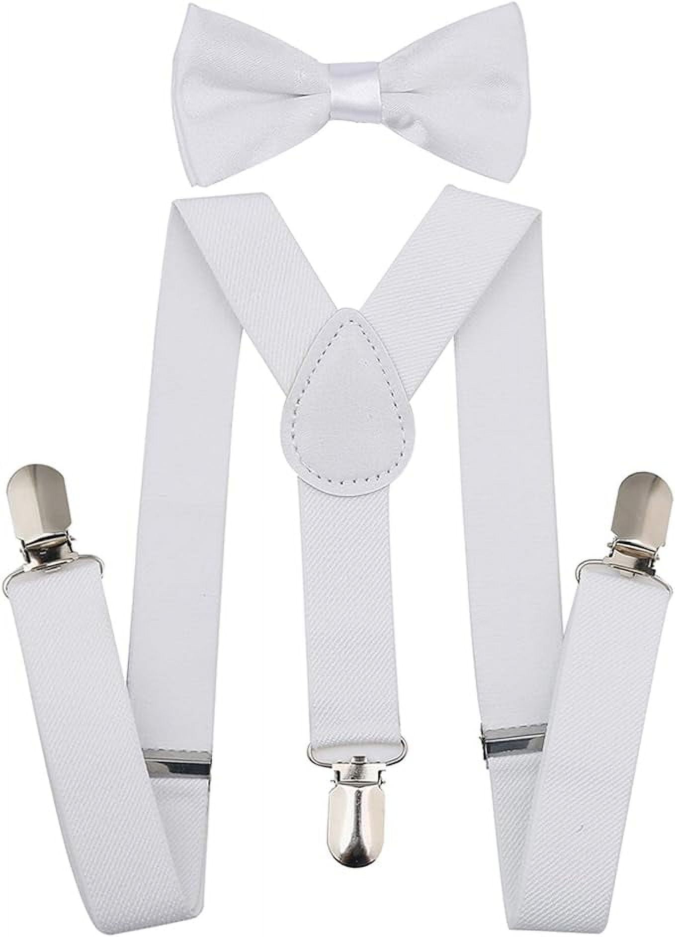 AWAYTR Child Kids Suspenders Bowtie Set - Adjustable Suspender Set for ...