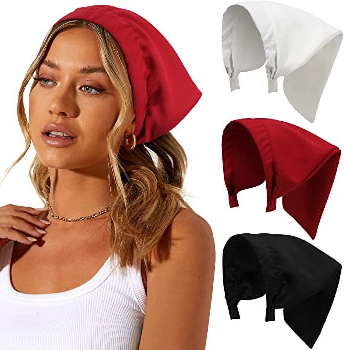 AWAYTR Women Floral Elastic Hair Scarf Headband 3Pcs Chiffon Boho Head ...