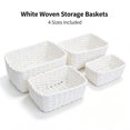 AWAYTR Hand Woven Storage Baskets 4 Pack, Multi Size Rectangular ...