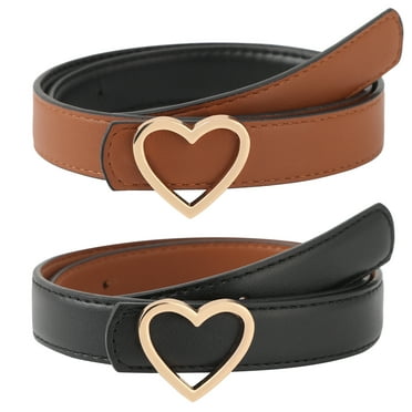 AWAYTR Reversible Kids Belts for Boys - Black and Brown Leather Belt ...