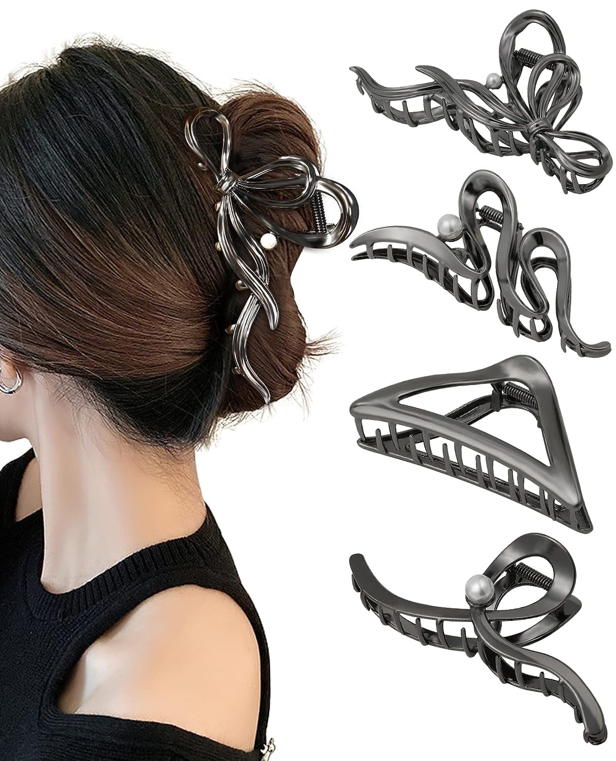 AWAYTR Metal Hair Clips for Women, Large Hair Claw Clips, Durable Hair ...