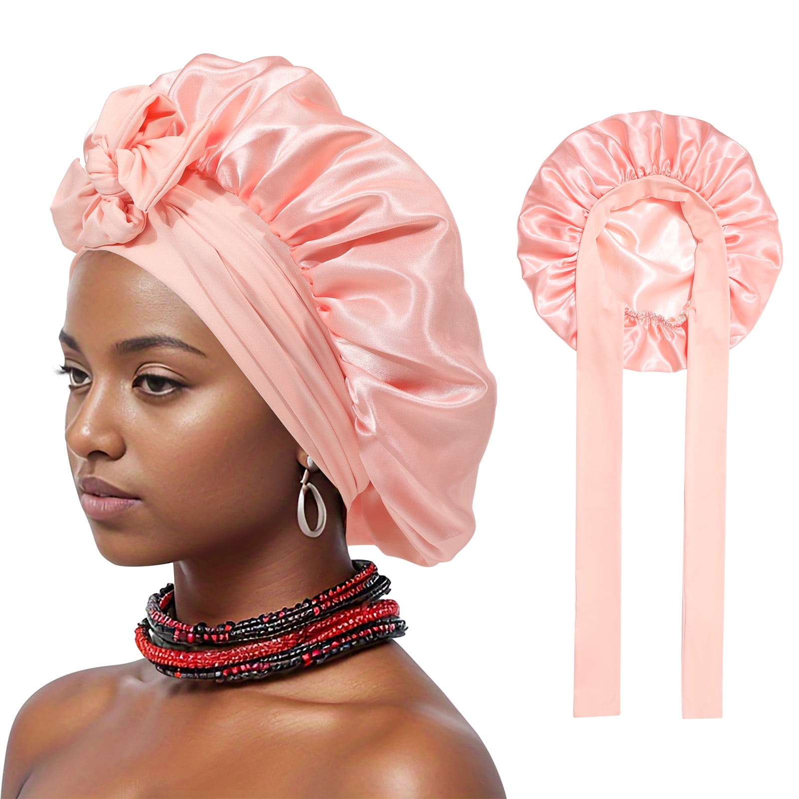 AWAYTR Satin Bonnet Silk Bonnet for Sleeping Silk Sleep Cap Double ...