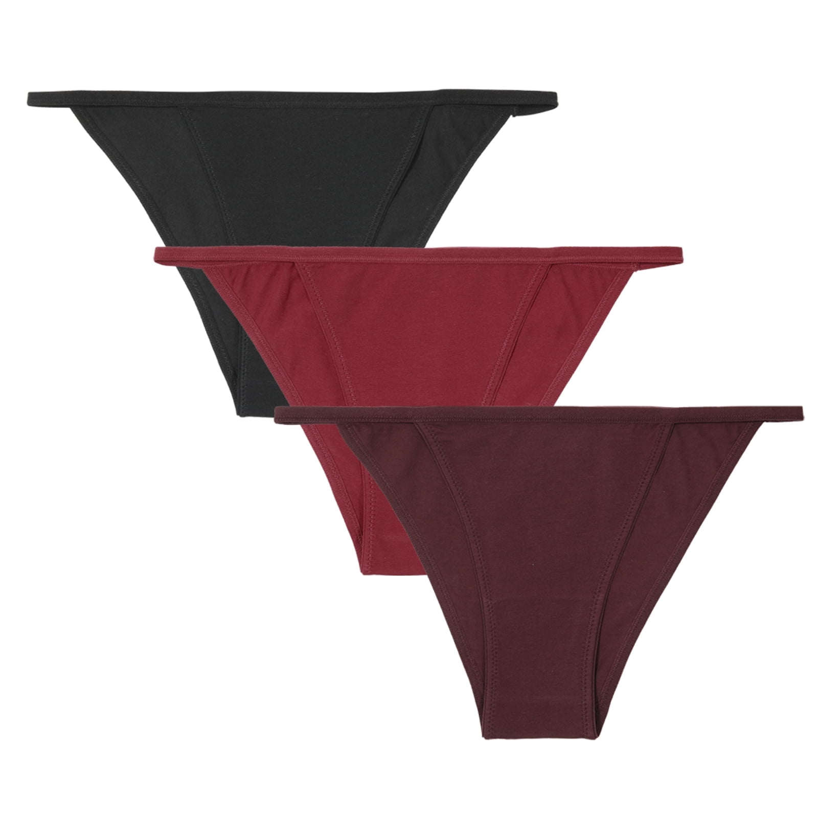 AWAYTR Women Cotton Underwear Bikini Panties Plus Size High Cut String ...