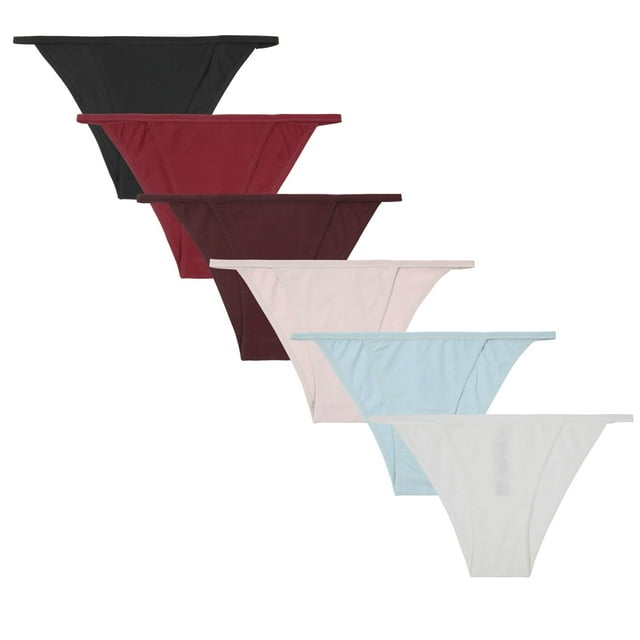 AWAYTR Women Cotton Underwear Bikini Panties Plus Size High Cut String ...