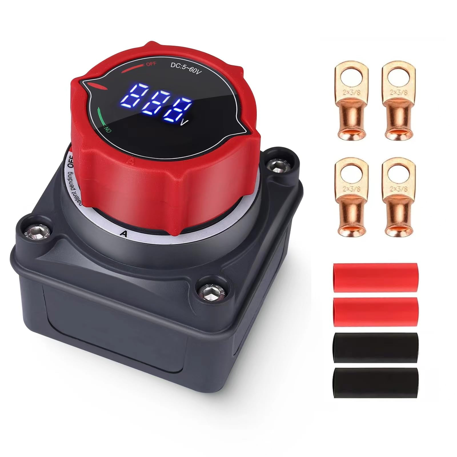 AWBLIN Upgrade Battery Disconnect Switch with Voltmeter, DC 5-60V ...