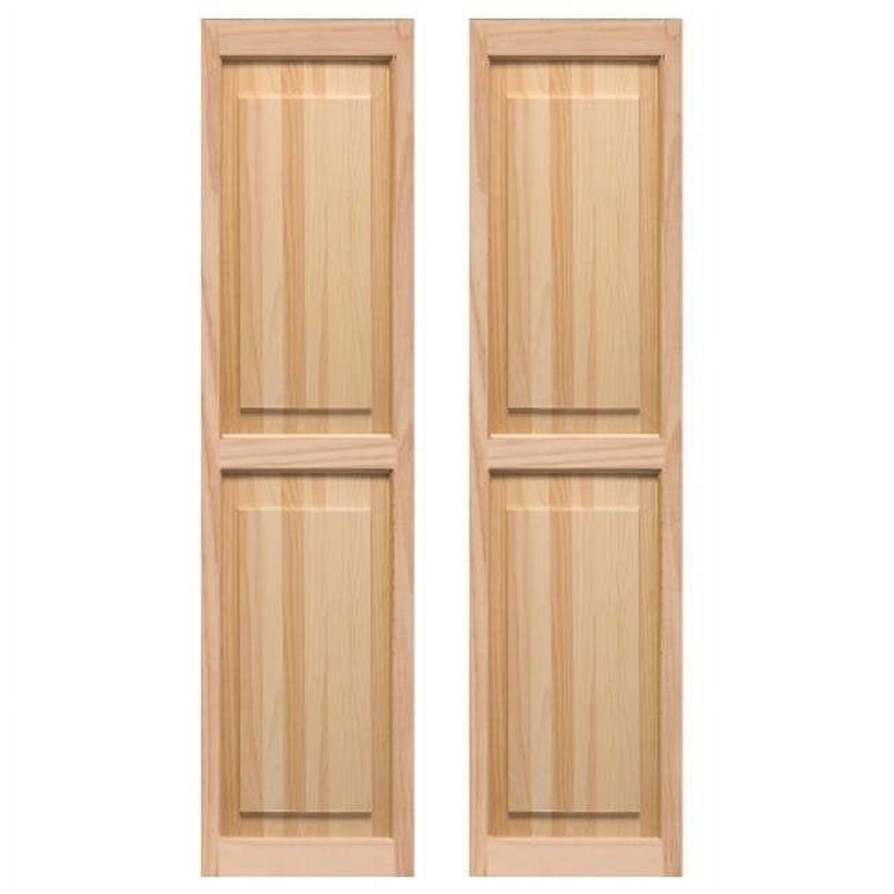 AWC Exterior Wood Window Shutters Louvered 15"wide x 59"high Unfinished ...