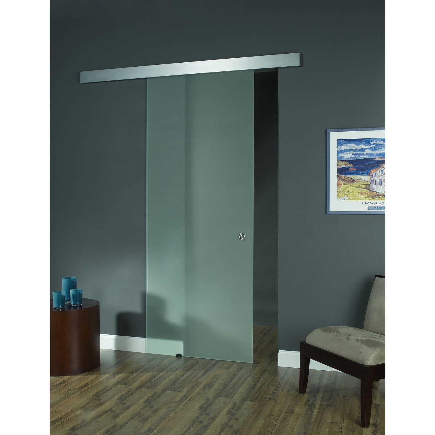 AWC Opaque Glass Barn Door Covers Opening Size 30"wide x 96"high ...