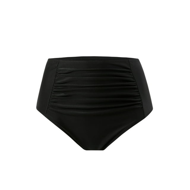 AWCHIC Women's High Waisted Bikini Bottoms Tummy Control Ruched ...