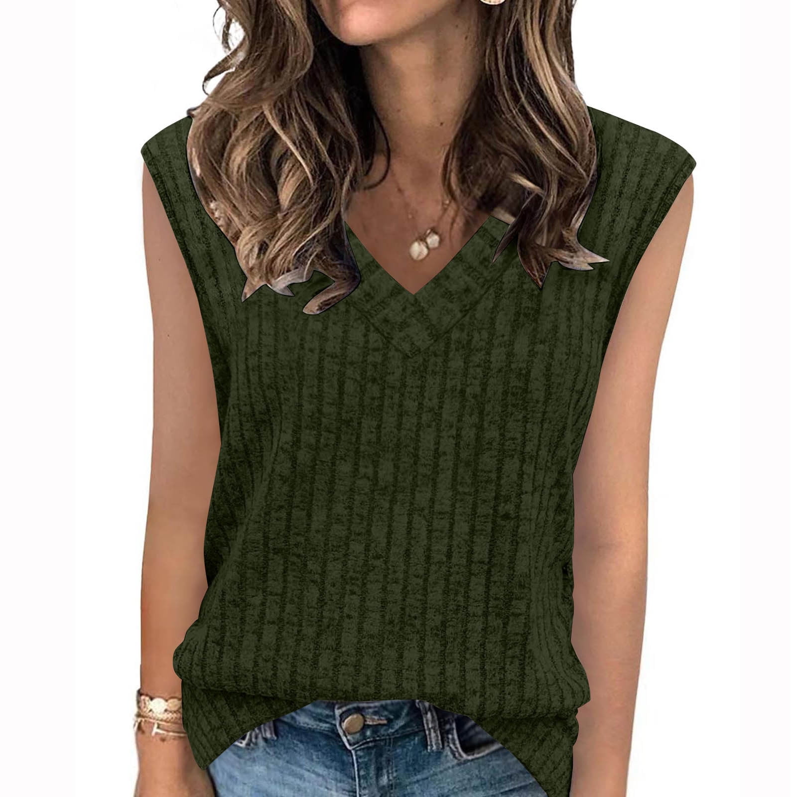 AWEJON Tops for Womens, Women's Winter Casual Solid Color V-neck Long ...