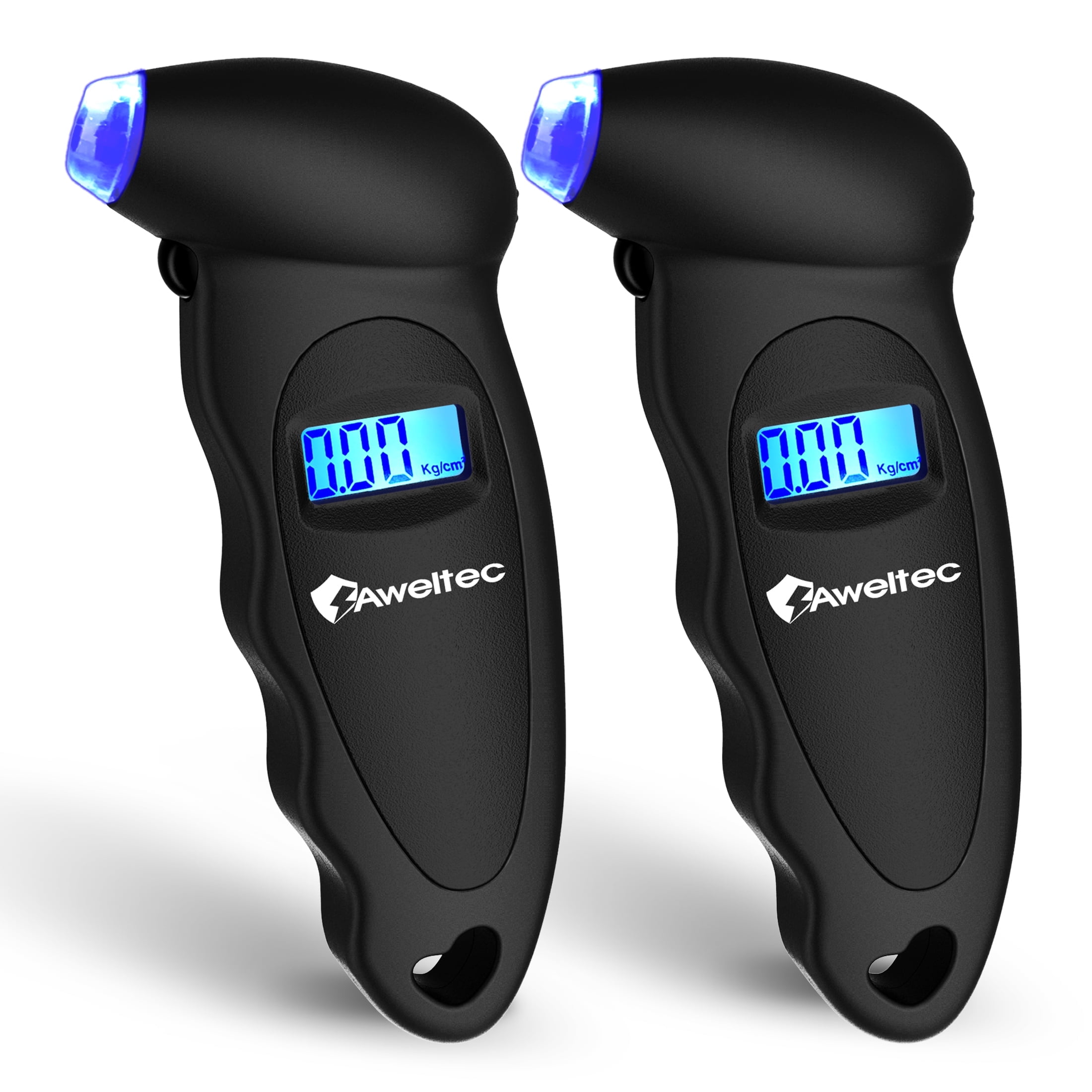 AWELTEC Digital Tire Pressure Gauge, 150 PSI, 5.23 in Hose, Backlit LCD ...