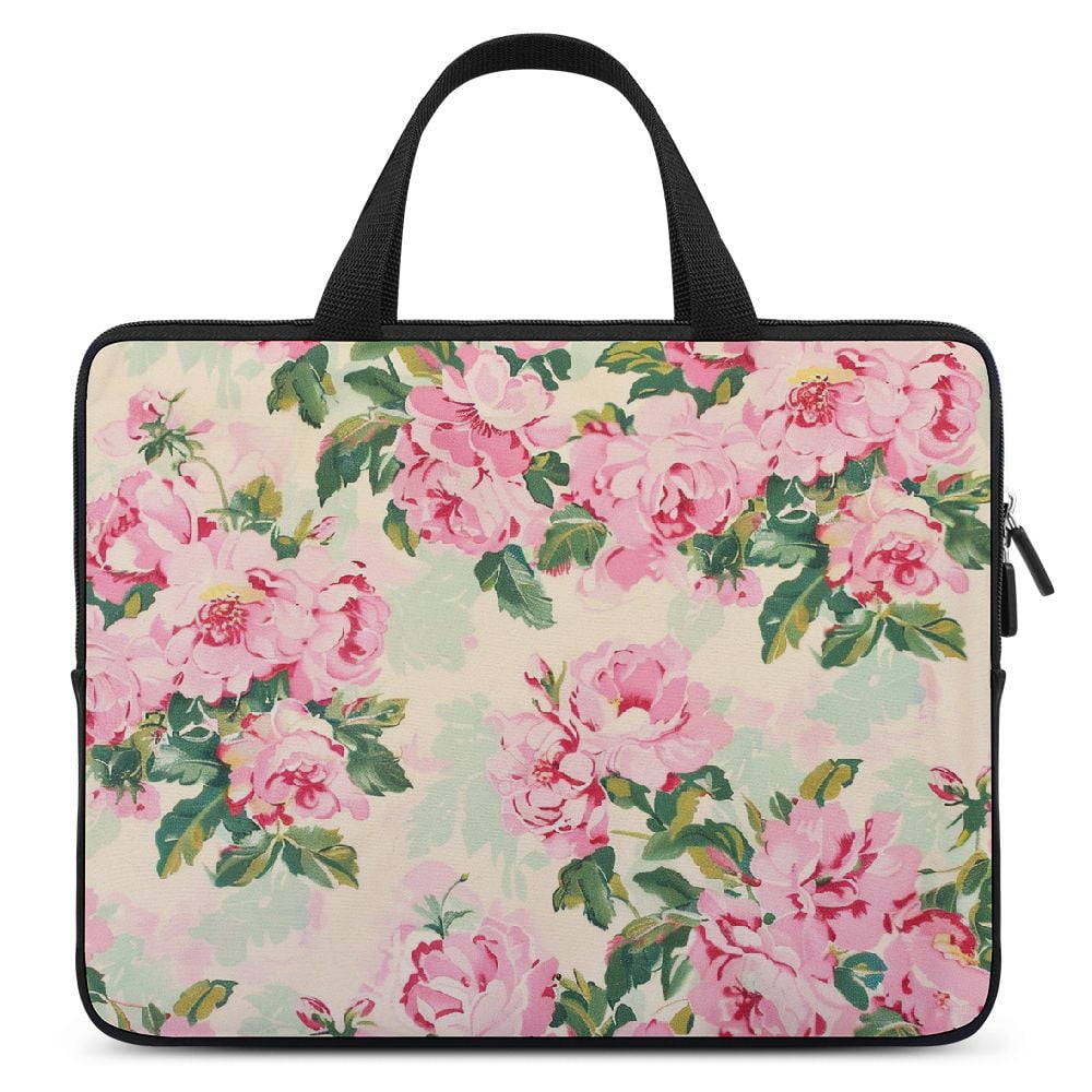 AWERP Flowers Leaves Laptop Bag Diving Fabric Laptop Sleeve Carrying ...