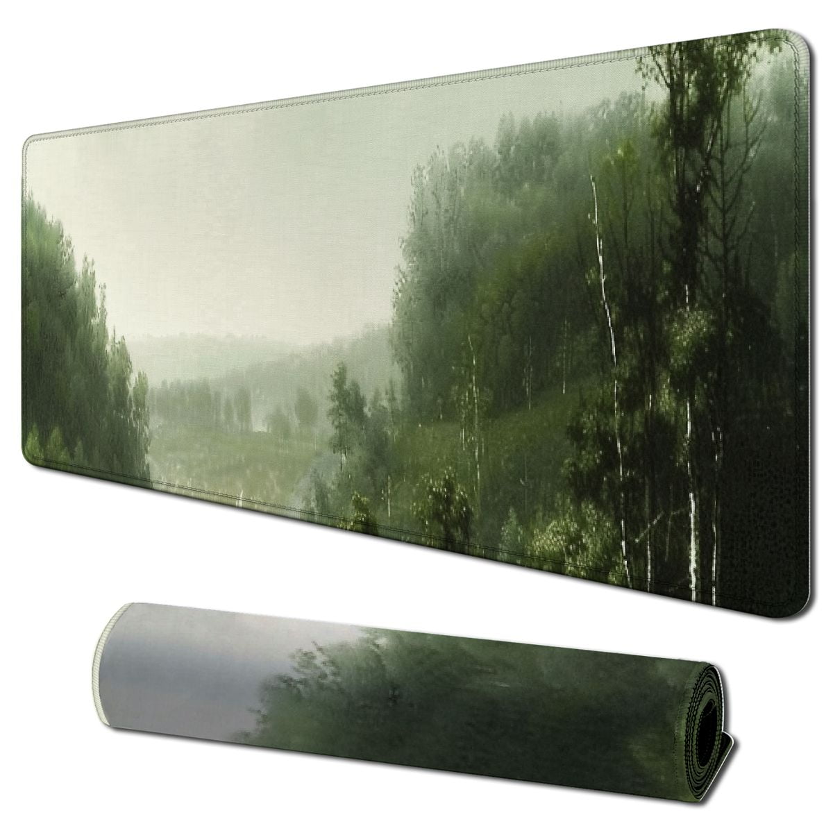 AWERP Gaming Mouse Pad Greenery Classical Landscape Nature Watercolor ...