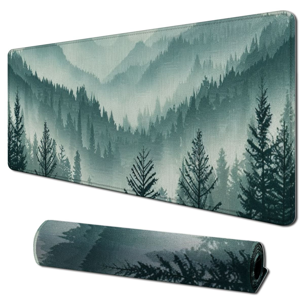 AWERP Green Watercolor Pine Tree Mountain Forest Tree Lake Nature ...
