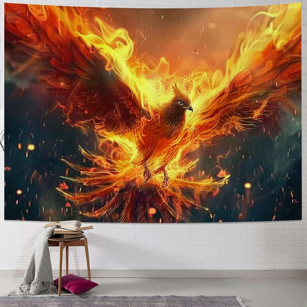 Jiayy Bird Tapestry Phoenix Flying to the Sky Psychedelic Anime Animal ...