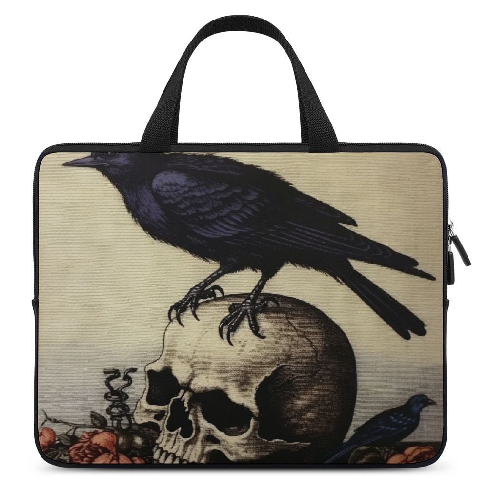 AWERP Skull Printed Laptop Bag Diving Fabric Laptop Handle Bag Computer ...