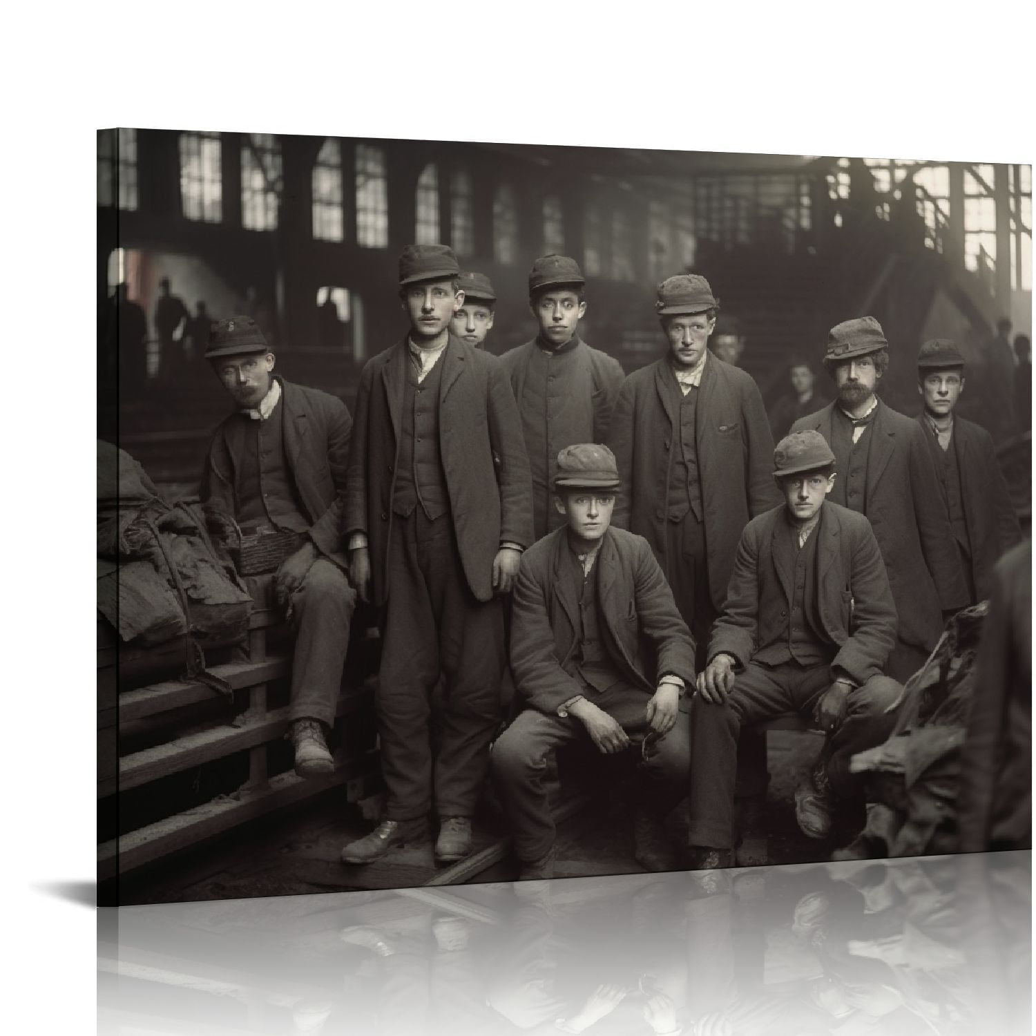 Awypu Vintage Old Photos of Coal Miners Posters Black and White Kids ...