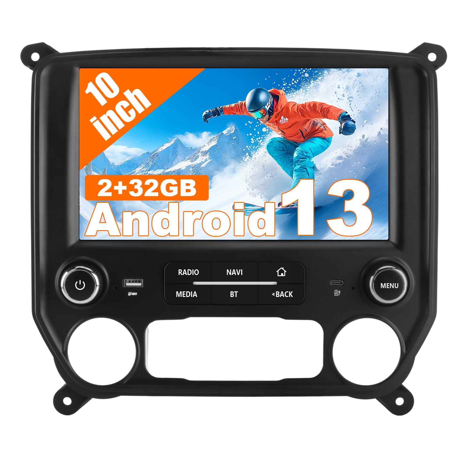 AWESAFE 2+32G Car Radio Stereo for Chevy Silverado GMC Sierra 2014-2018 ...