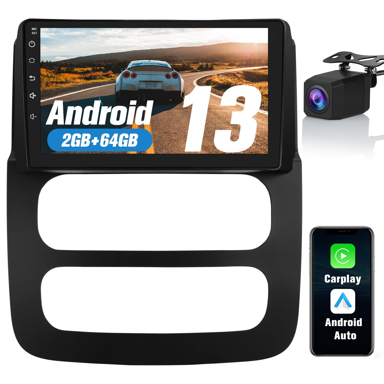 AWESAFE Android Car Stereo for Dodge RAM 1500 2500 3500 2002-2005 LHD 9 Inch Touchscreen Radio ...