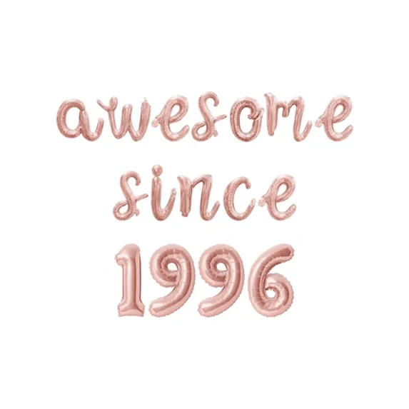 AWESOME SINCE 1996 Cursive Letter Balloon Banner - Birthday Party ...