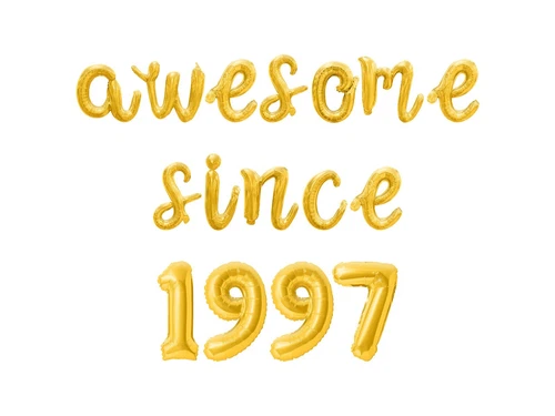 AWESOME SINCE 1997 Cursive Letter Balloon Banner - Birthday Party ...