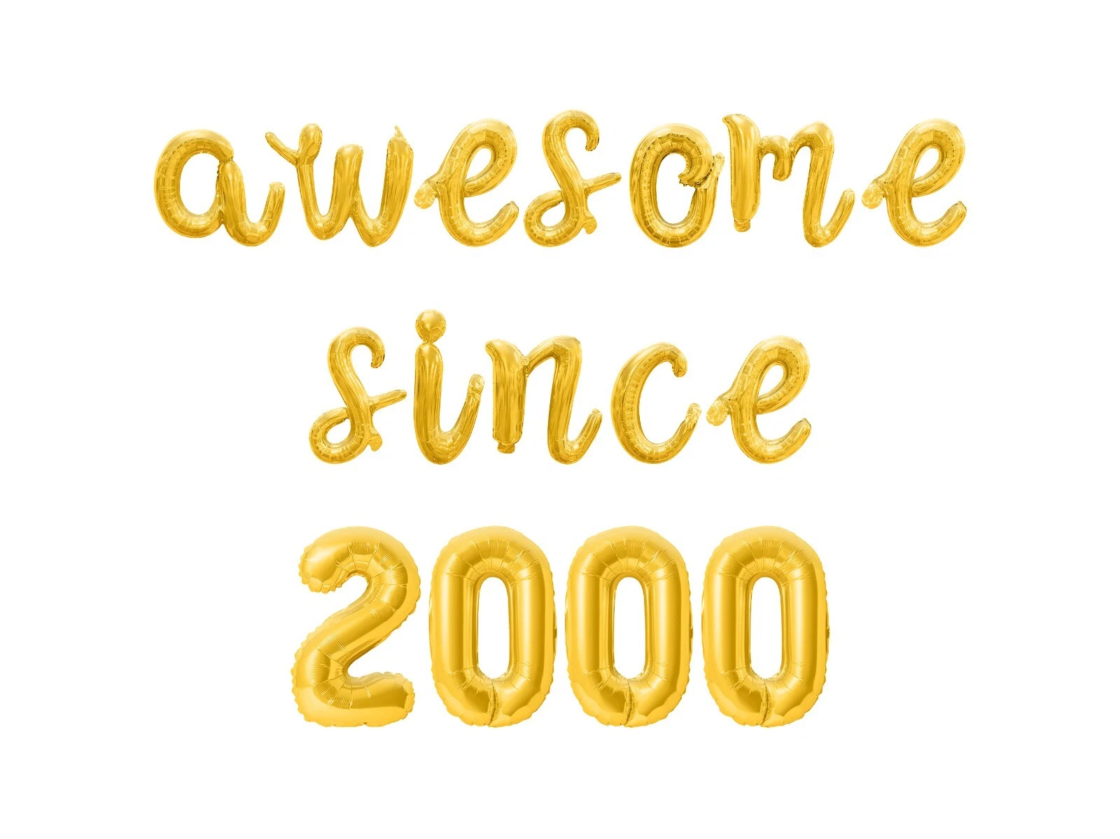 AWESOME SINCE 2000 Cursive Letter Balloon Banner - Birthday Party ...
