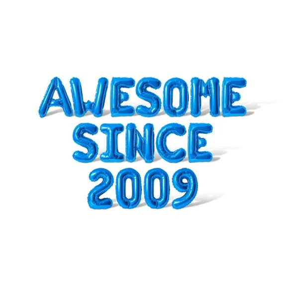 AWESOME SINCE 2009 Letter & Number Balloon Banner - Birthday Party ...