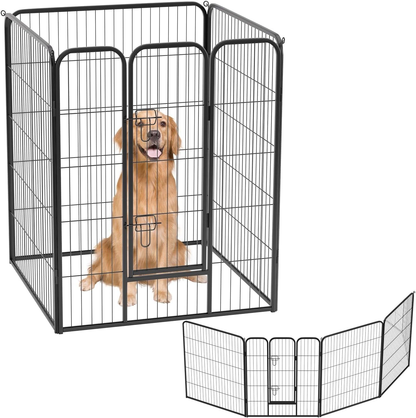 AWFHHT Dog Playpen Indoor 40 inch 16 Panels Metal Dog Pen Pet Dog Fence ...