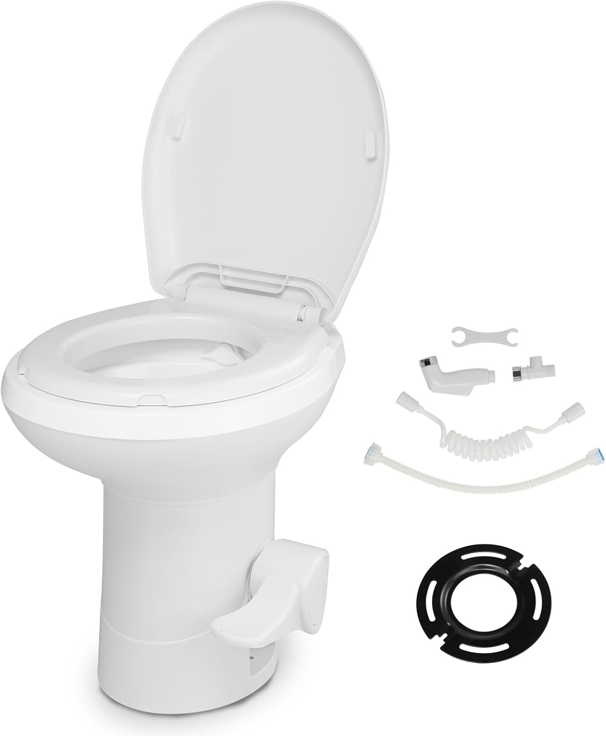 AWFHHTRV Toilet, Gravity Flush Toilet with Foot Pedal Flush, Standard ...