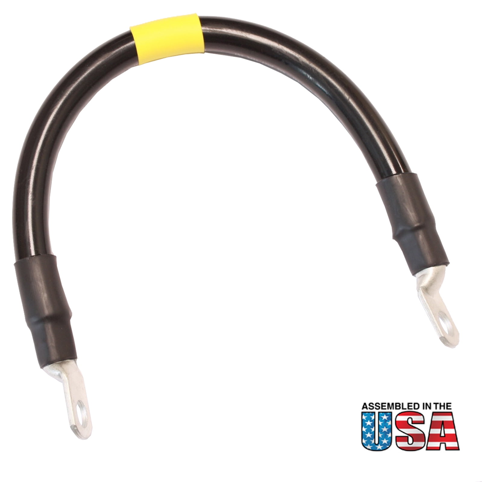 AWG #1/0 Black Battery Interconnect Cable 10" with 3/8" Lugs ASSEMBLED ...