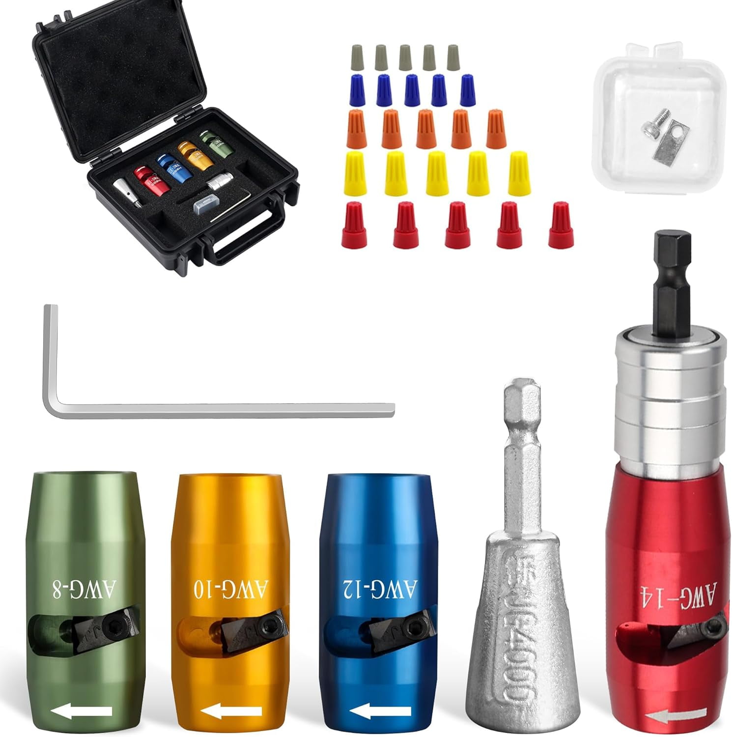 AWG 14-12-10-8 Gauge Electric Wire Stripper for Drill, Wire Twister Tool, Cable Quick Stripping ...