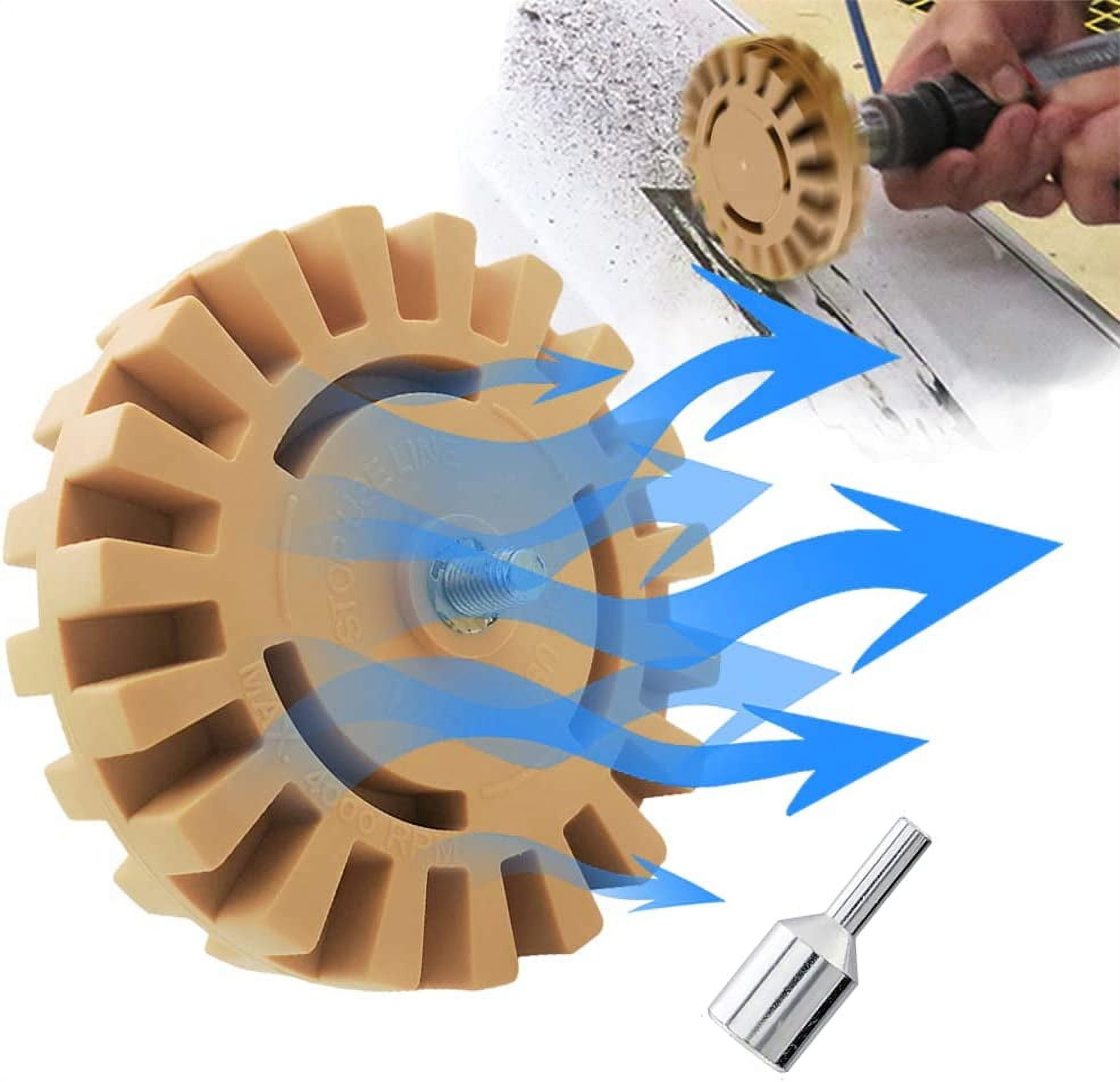 AWINNER Grooved Design Rubber Eraser Wheel, Decal and Adhesive Remover ...