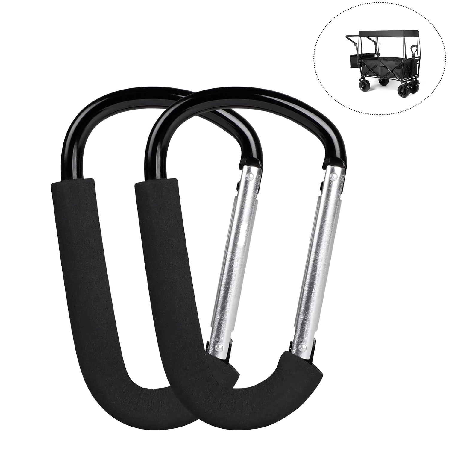 AWINQQY 2 Pack Pram Hooks, Carabiner Hooks, Large Carabiner for Prams ...
