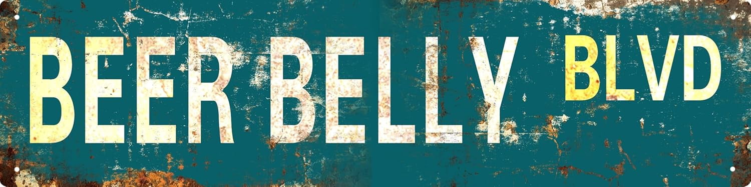 AWISZZZ Vintage Metal Tin Sign Retro Beer Belly Blvd Signs Stylish Wall ...
