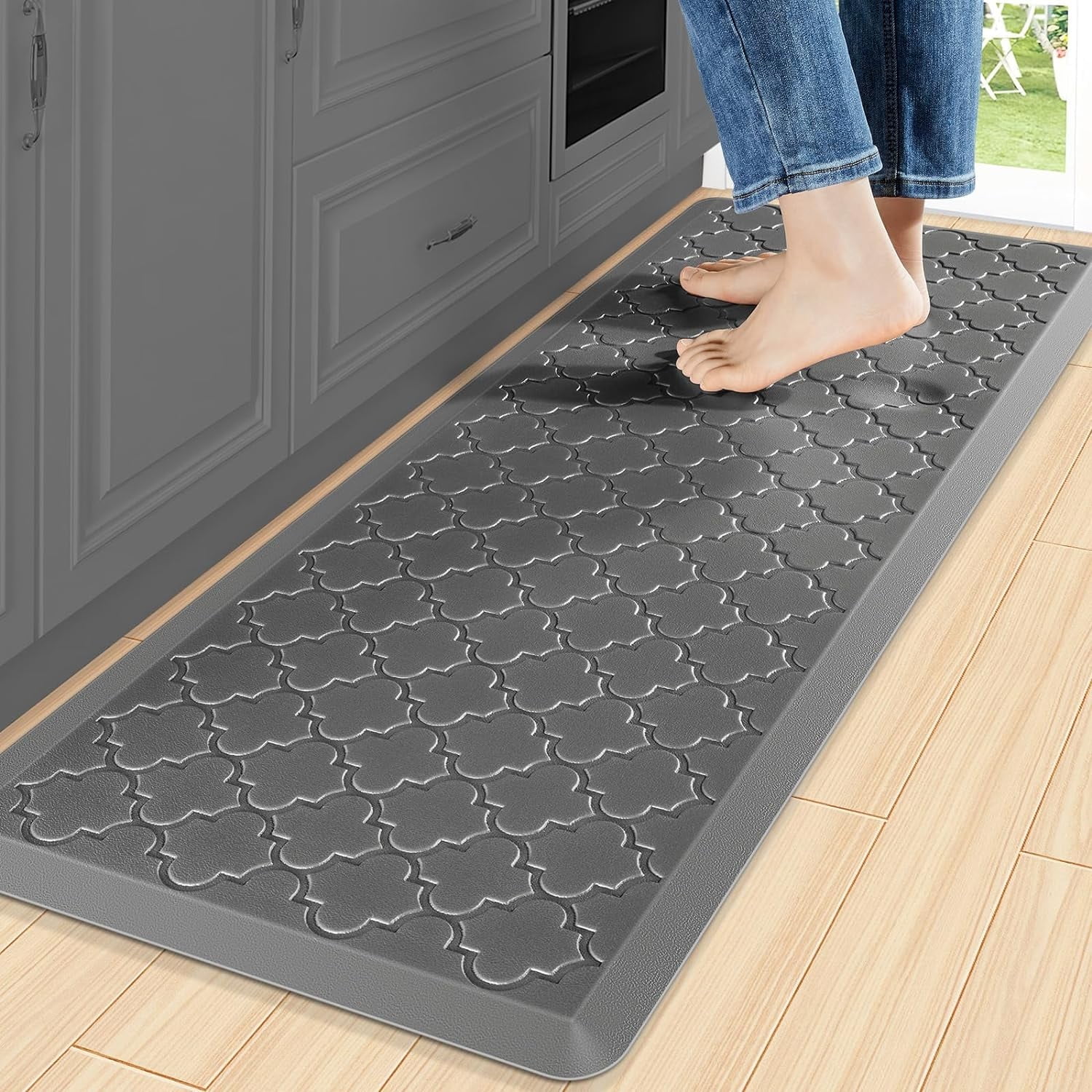 AWLYLNLL Kitchen Mat Cushioned Anti Fatigue Rug 17.3"x47" Waterproof ...