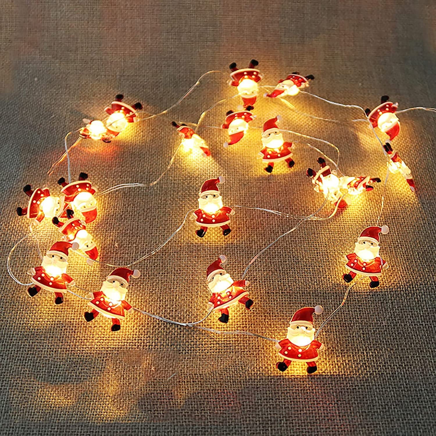 AWLYLNLL Santa Claus Led Fairy Lights Battery Operated, 4 Pack Mini ...