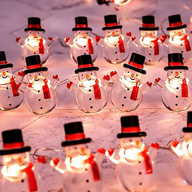 AWLYLNLL Snowman AA String Lights, 4 Pack, Suitable for Christmas ...