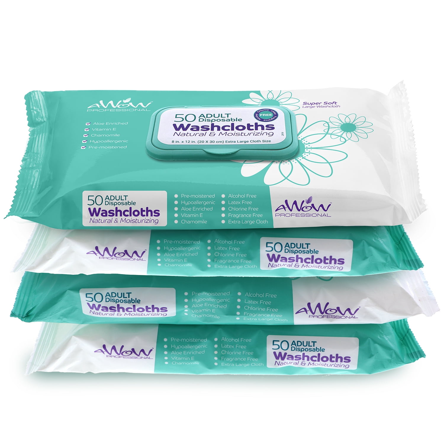 AWOW Professional Extra Large Healthy Washcloths, Natural Adult ...